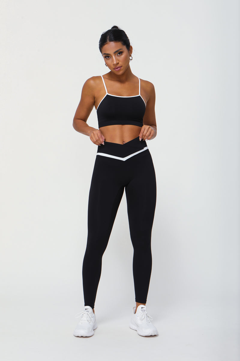 2 Pcs Set Women'S Color Contrast Yoga Bra + Yoga Leggings – Sodalemons