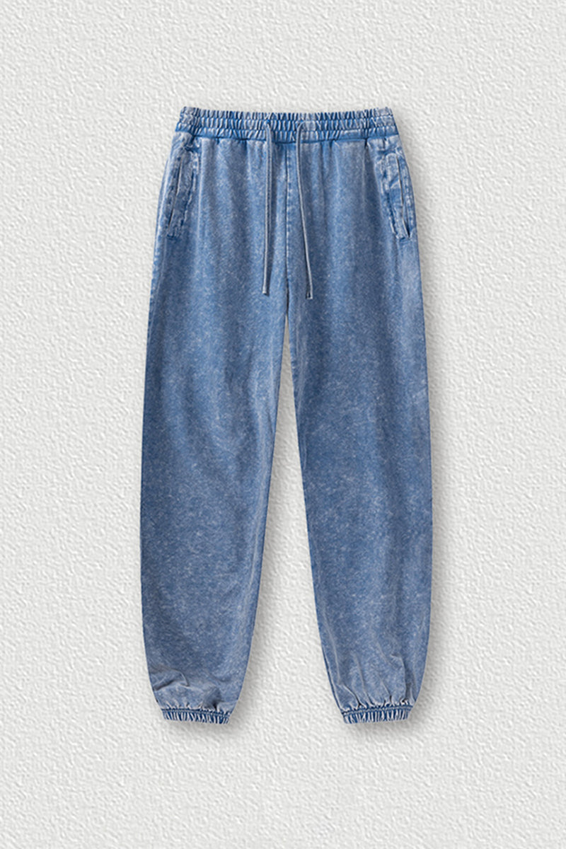 Lightweight Washed Joggers - Distressed Casual Sweatpants for Spring/S ...